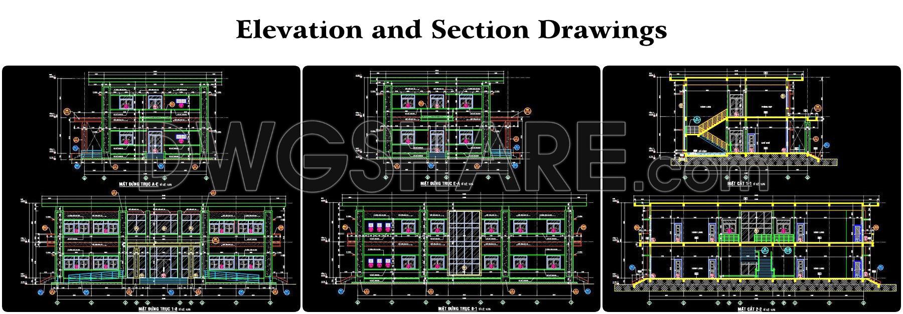 107. Download the design drawings for a 2-story office building with a ...