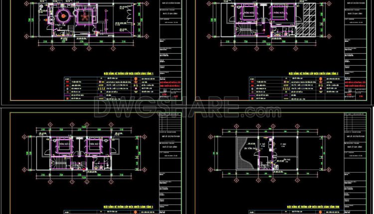 132. Free download electrical and internet cad drawings for 4-storey ...