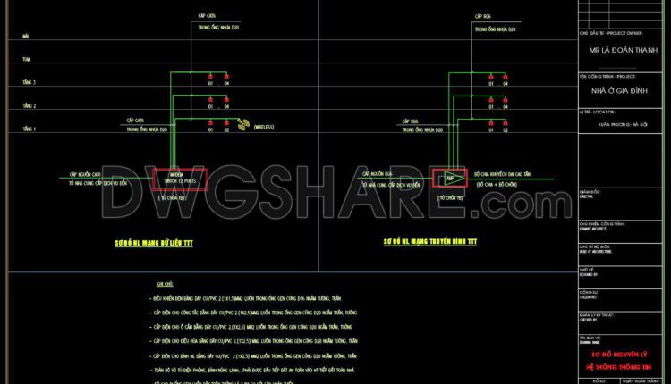 132. Free download electrical and internet cad drawings for 4-storey ...