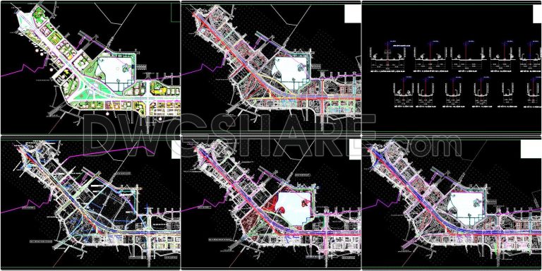 154. Free Download Traffic Planning CAD Drawing for Both Sides of Ring ...