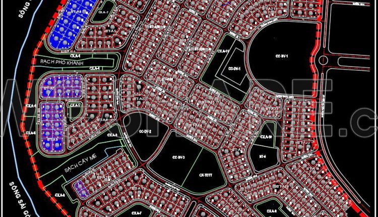 156. Download Detailed 1-500 Master Plan Cad Drawing – Saigon Riverside Villa Area, Binh Duong ...