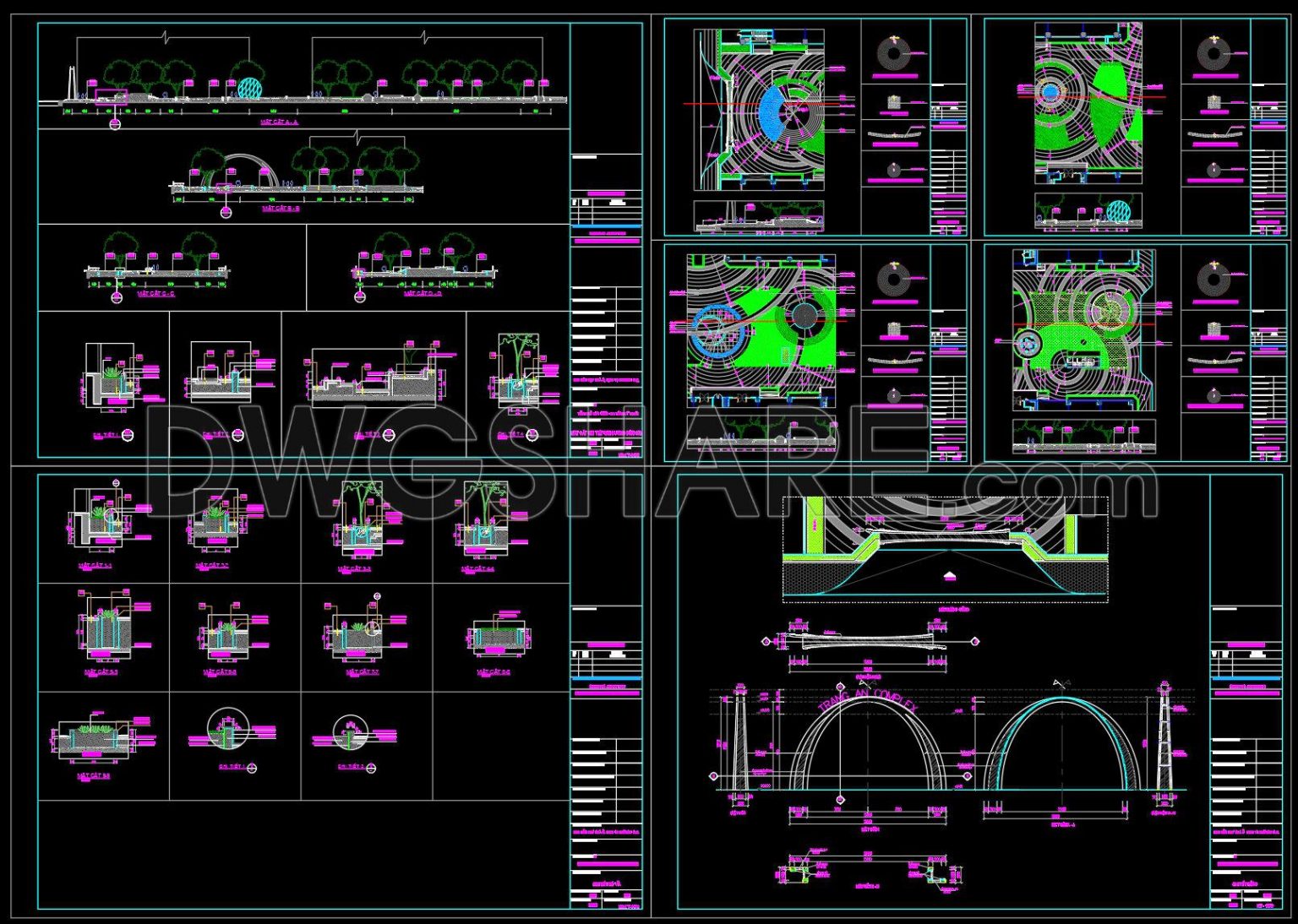 169. Free Download – CAD Drawings of Green Landscape Design for ...