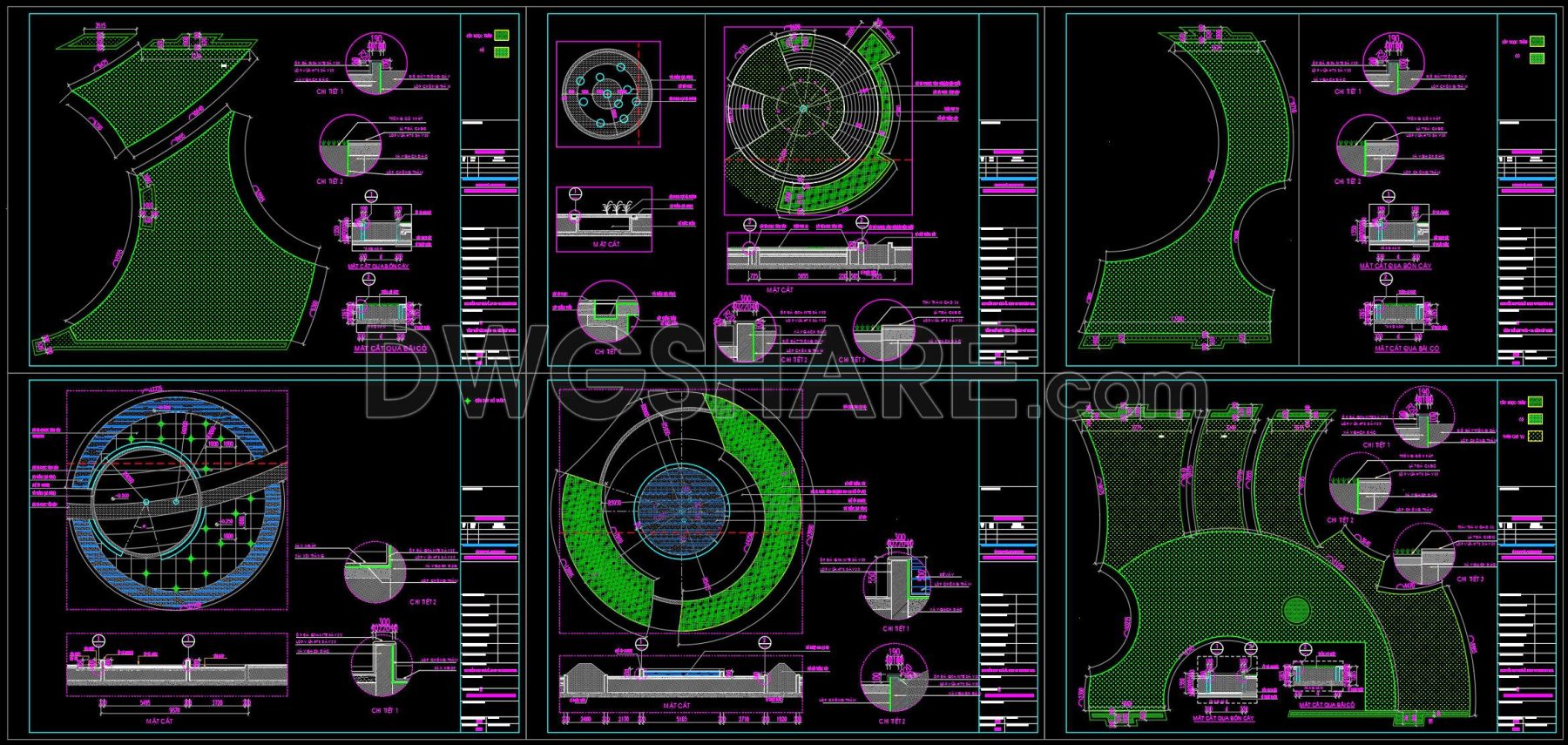 169. Free Download – CAD Drawings of Green Landscape Design for ...