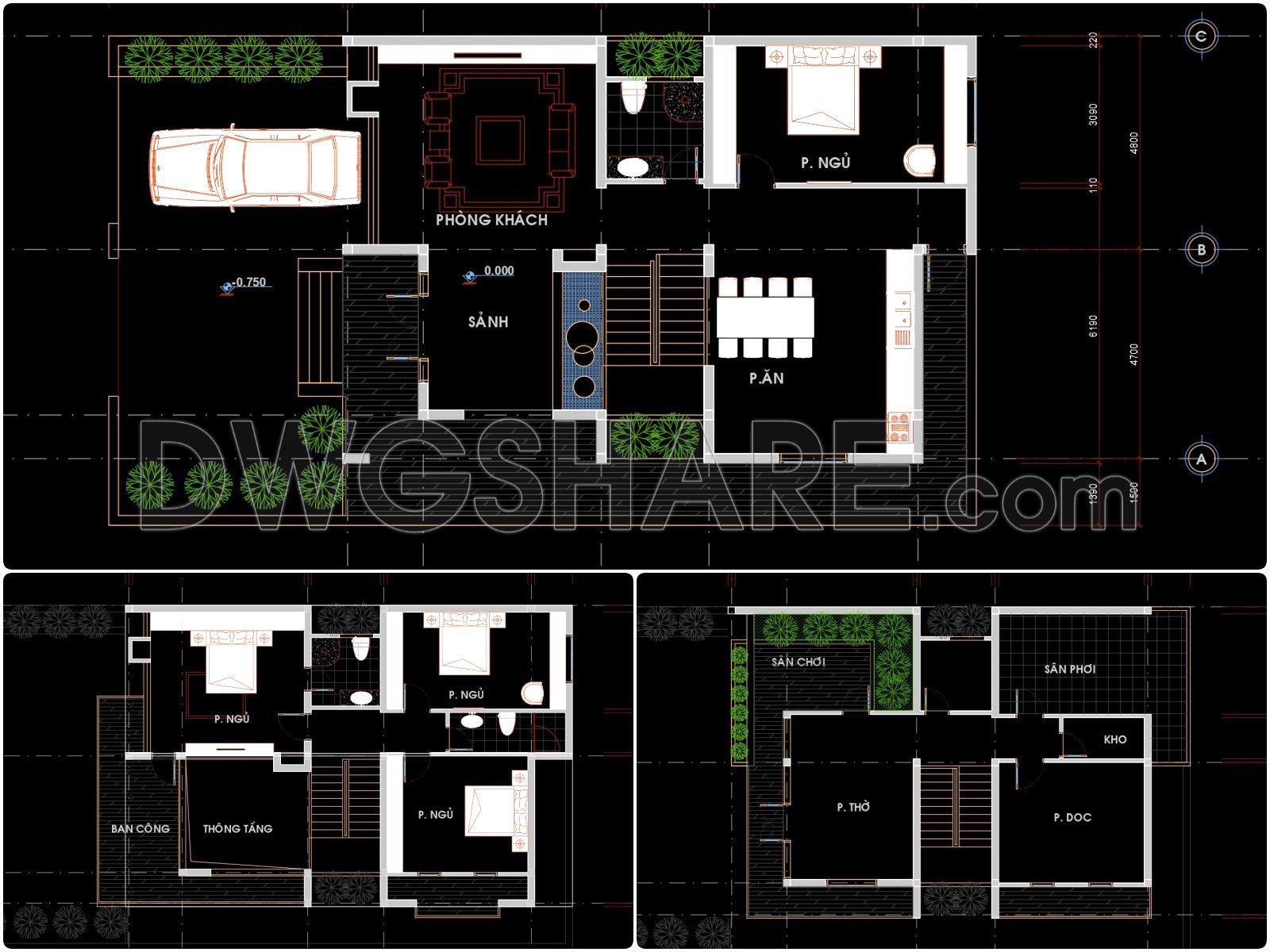 299. Multi-storey Residential House Cad Drawings – Architectural Floor ...