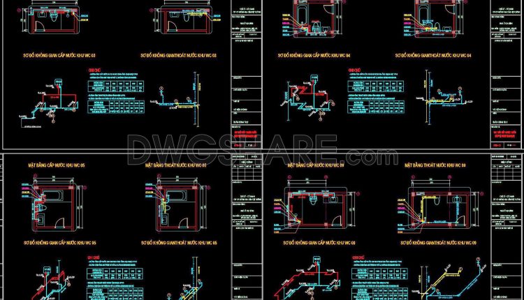 308. CAD drawings detailing the design of water supply and drainage ...
