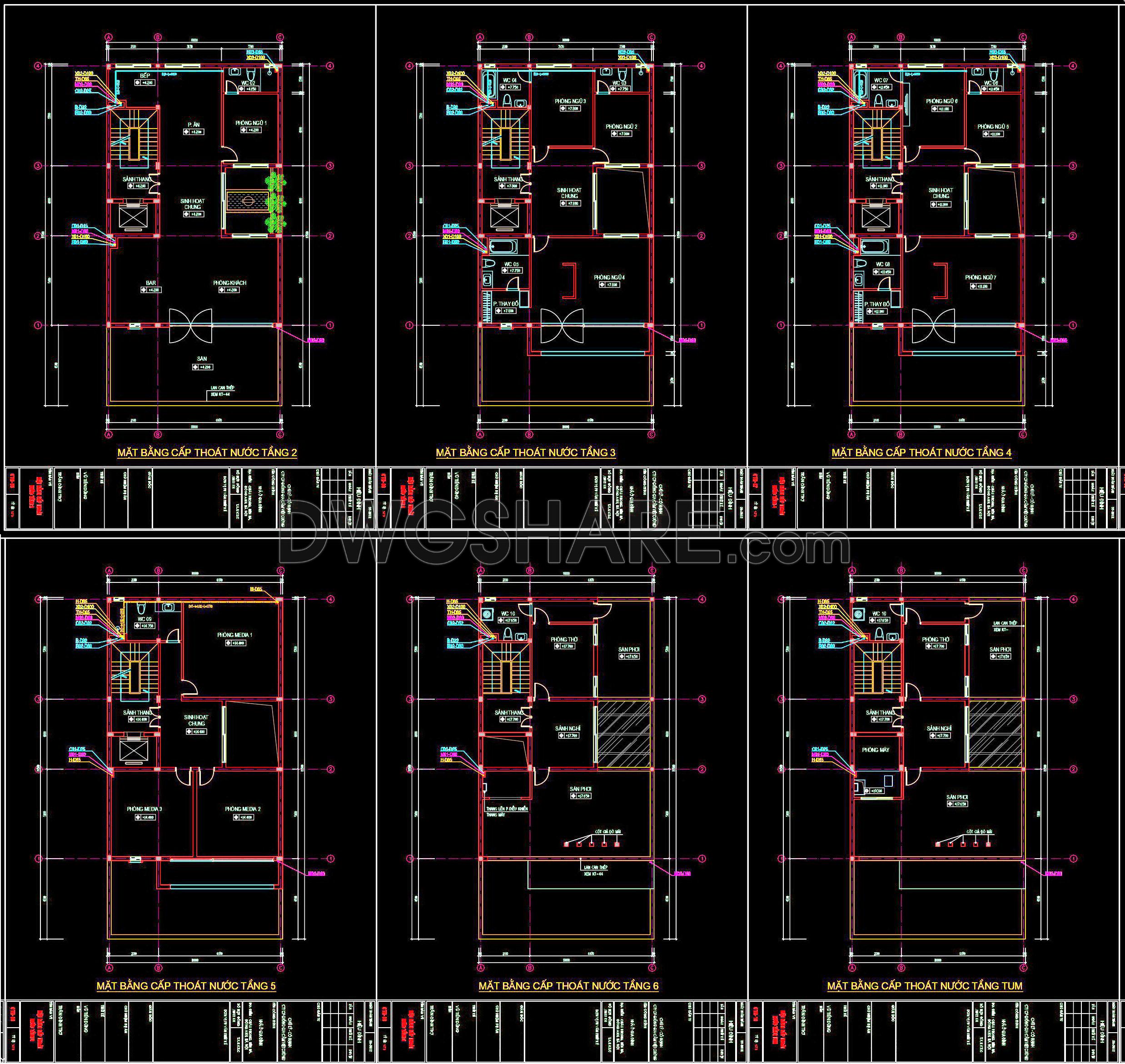 308. CAD drawings detailing the design of water supply and drainage ...