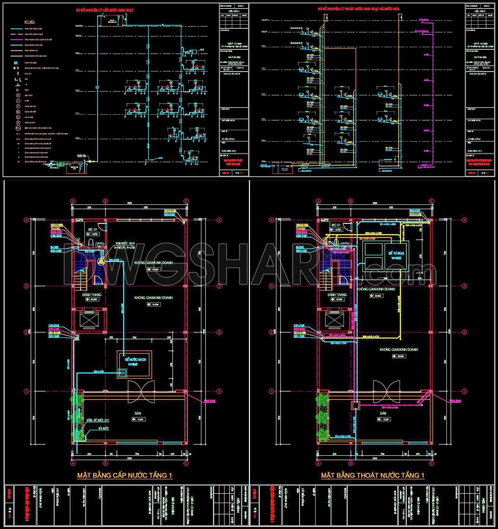 308. CAD drawings detailing the design of water supply and drainage ...