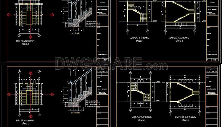 364. Download Detailed CAD Staircase Designs for Townhouses for Free (2 ...