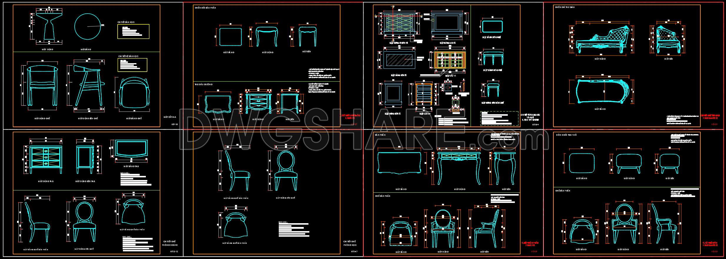 372. Download Complete Furniture Cad Drawings Collection Chairs, Tables ...