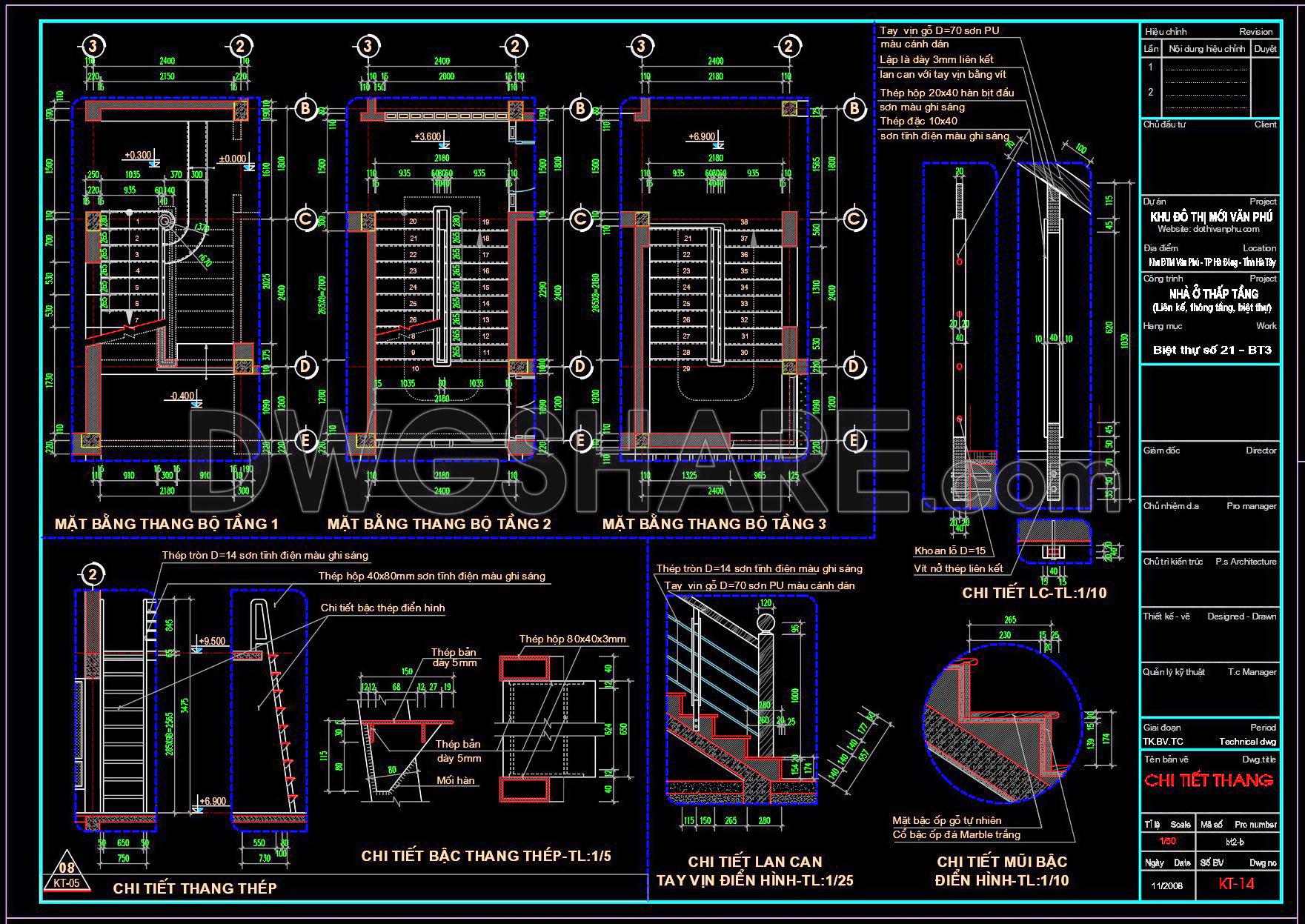 372. Free Download detailed CAD drawings of townhouse stairs