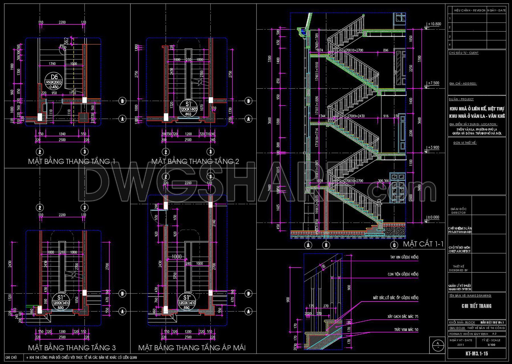 373. Free Download detailed CAD drawings of townhouse stairs