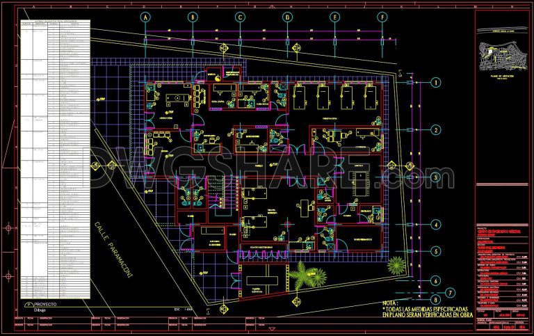 42. Free Download – CAD Floor Plan of a Medical Diagnostic Center