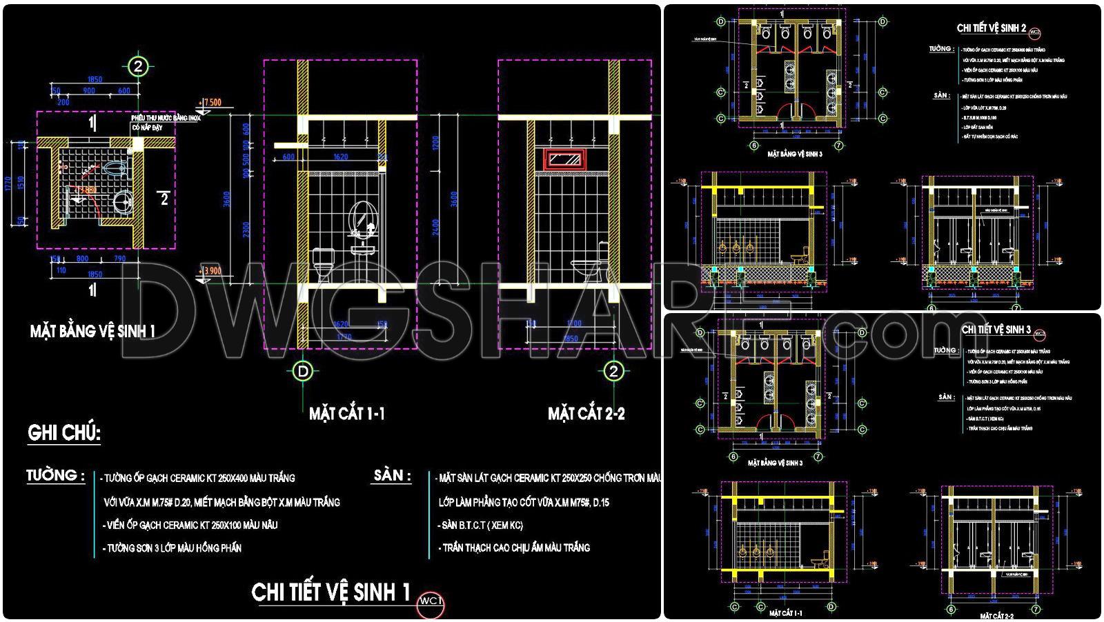 430. Download Free CAD Blocks – Public Toilet and Washroom Details