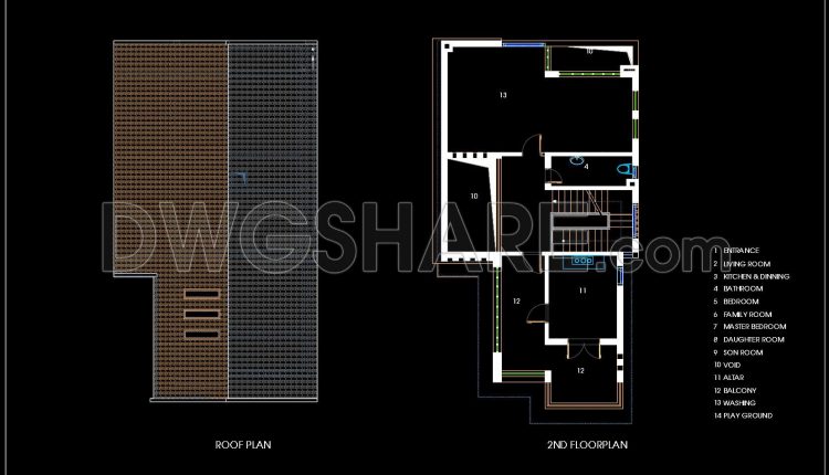 433. Free Cad Drawings – Two‑story Family Home, 360 Square Meters (2 ...