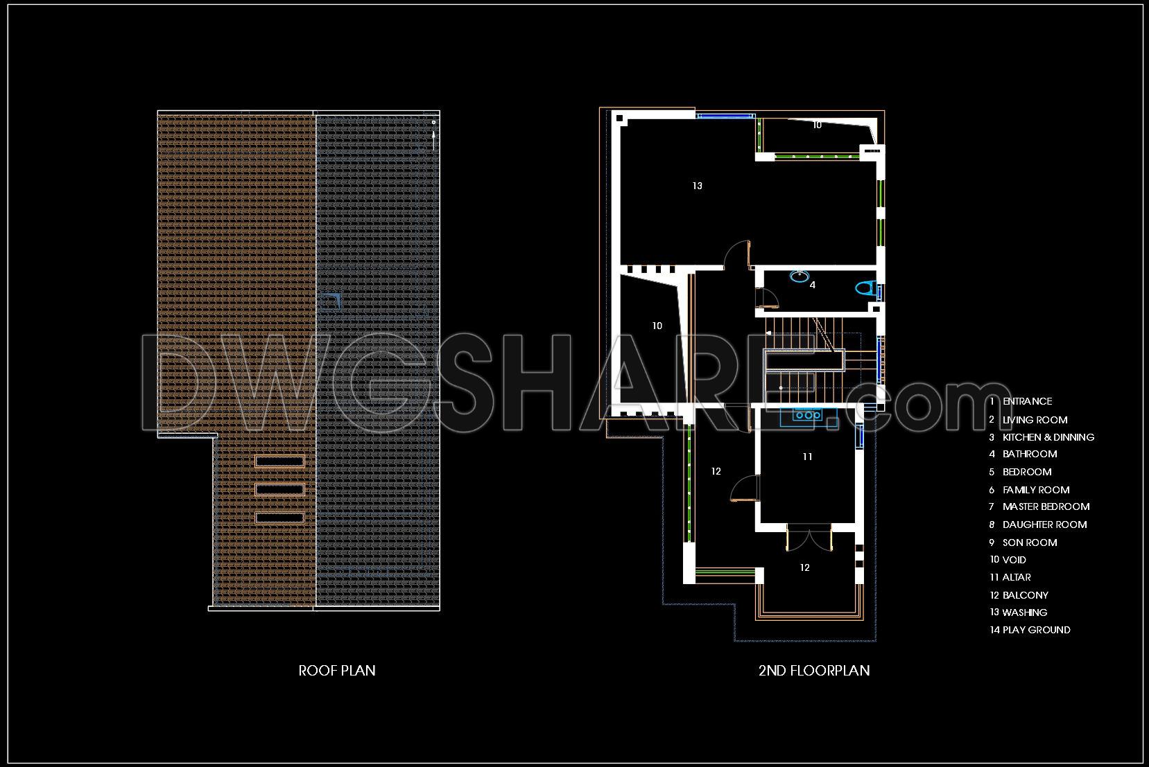 433. Free CAD Drawings – Two‑Story Family Home, 360 Square Meters