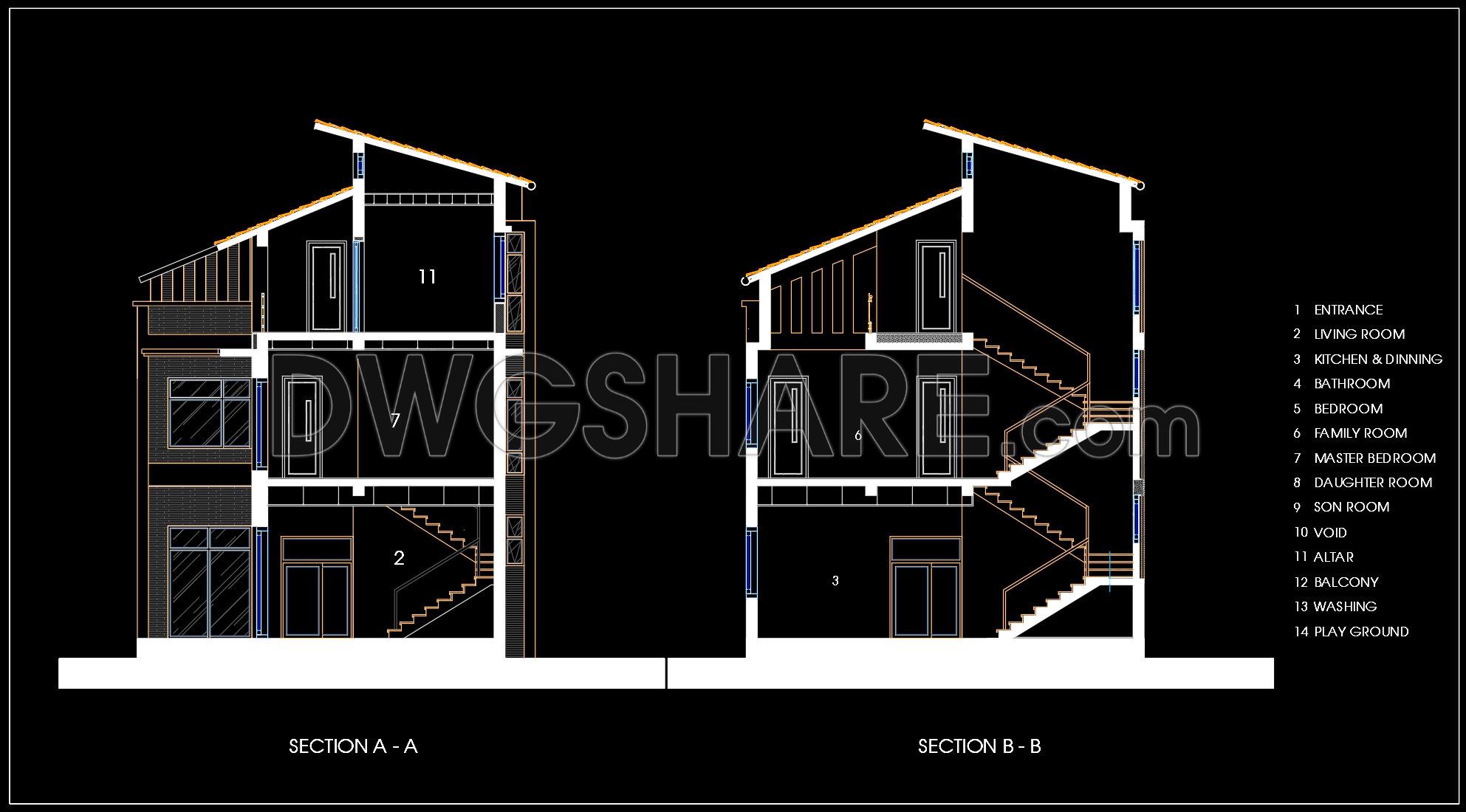 433. Free CAD Drawings – Two‑Story Family Home, 360 Square Meters