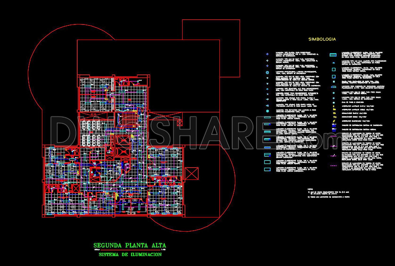 50. Download free CAD DWG drawings of hospital interior lighting system