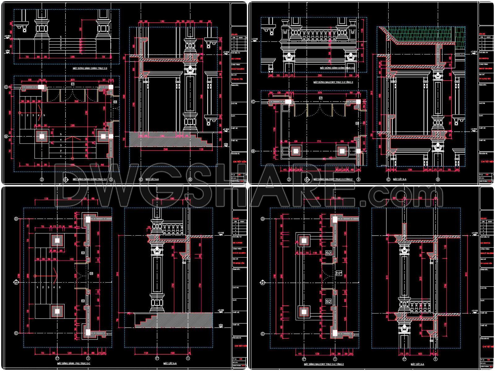 582. Free download of detailed CAD drawings for entrance steps and ...