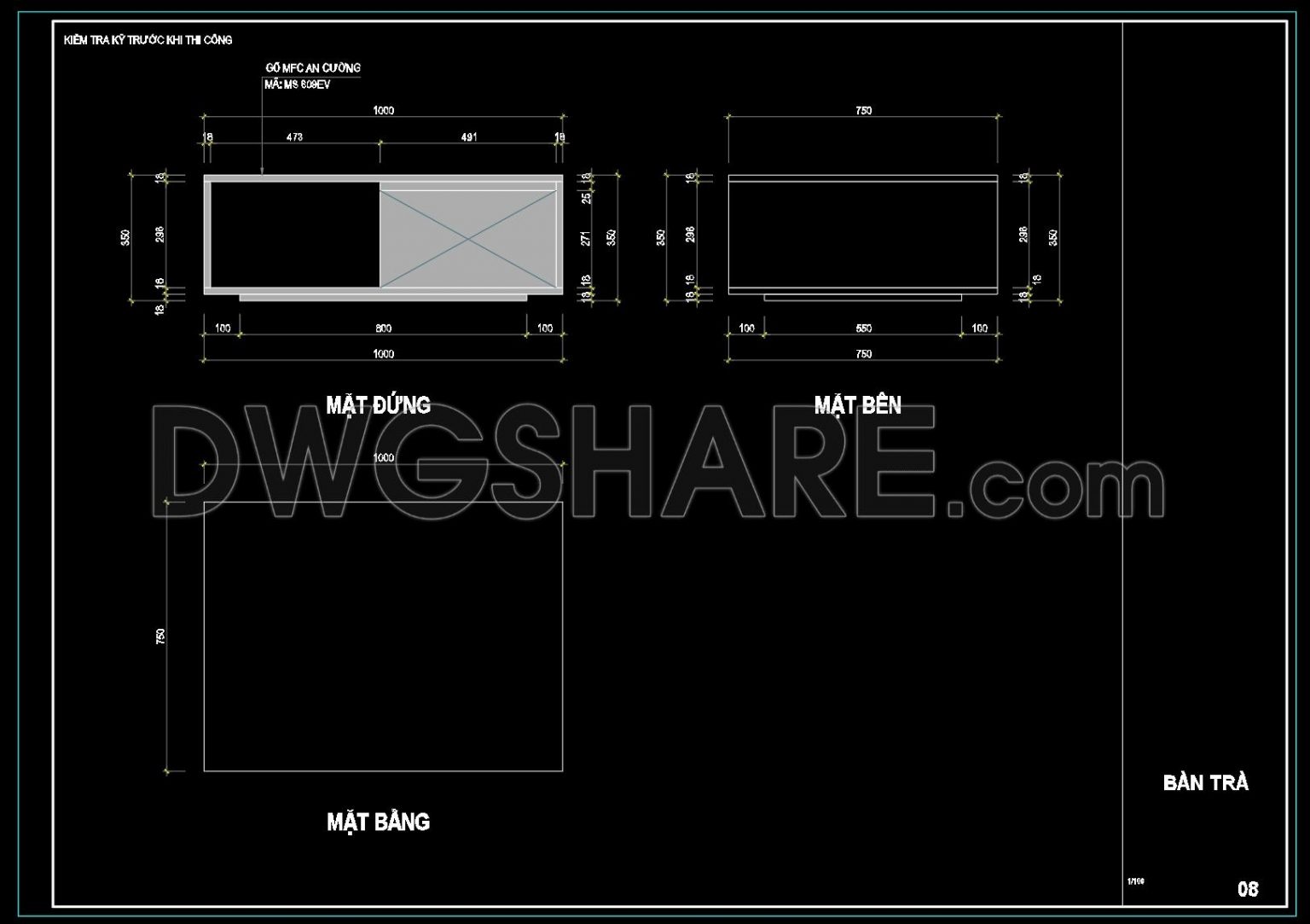 60. Free Access to CAD Detailed Drawings of Living Room Coffee Tables