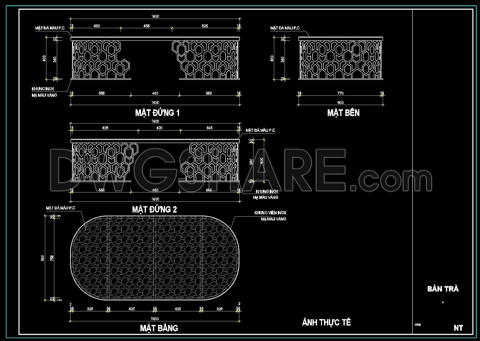 68. Free Access to CAD Detailed Drawings of Living Room Coffee Tables
