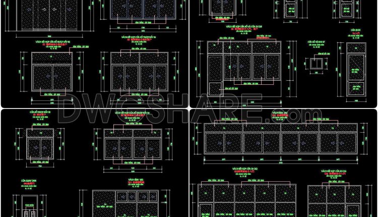 791. Free Download – Detailed CAD Drawings of Doors, Windows, and Glass ...