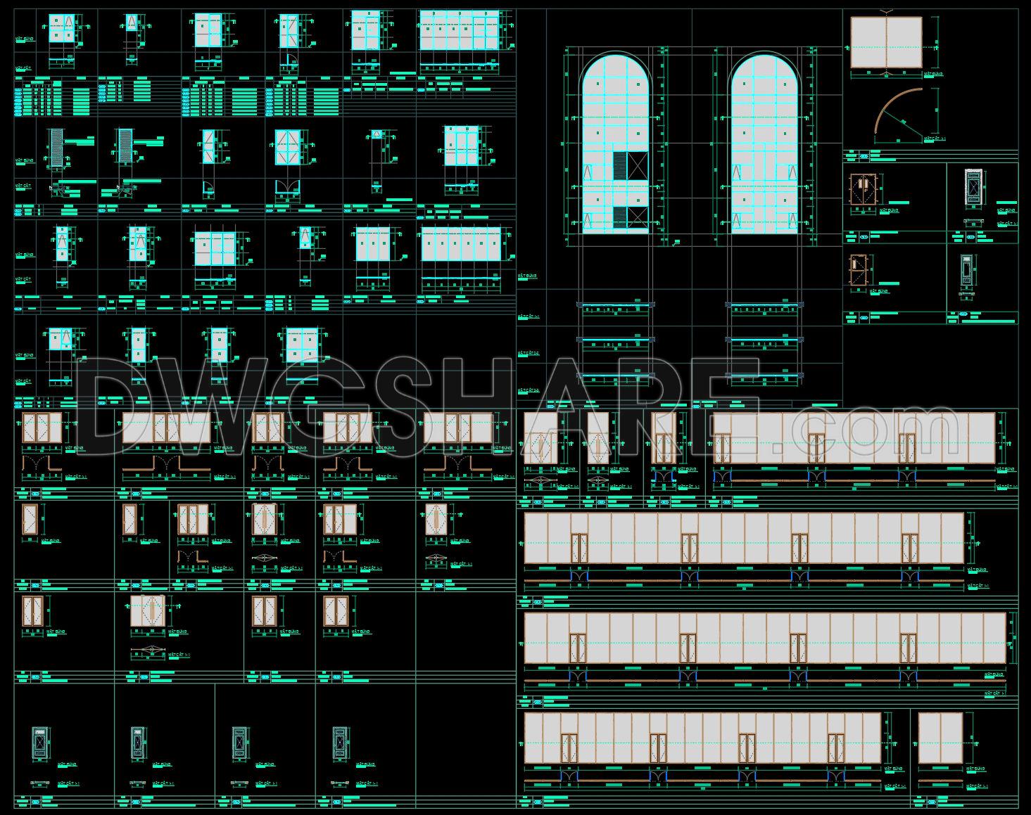 793. Free Download – Fire-Rated Doors, Glass Doors and Window CAD Drawings