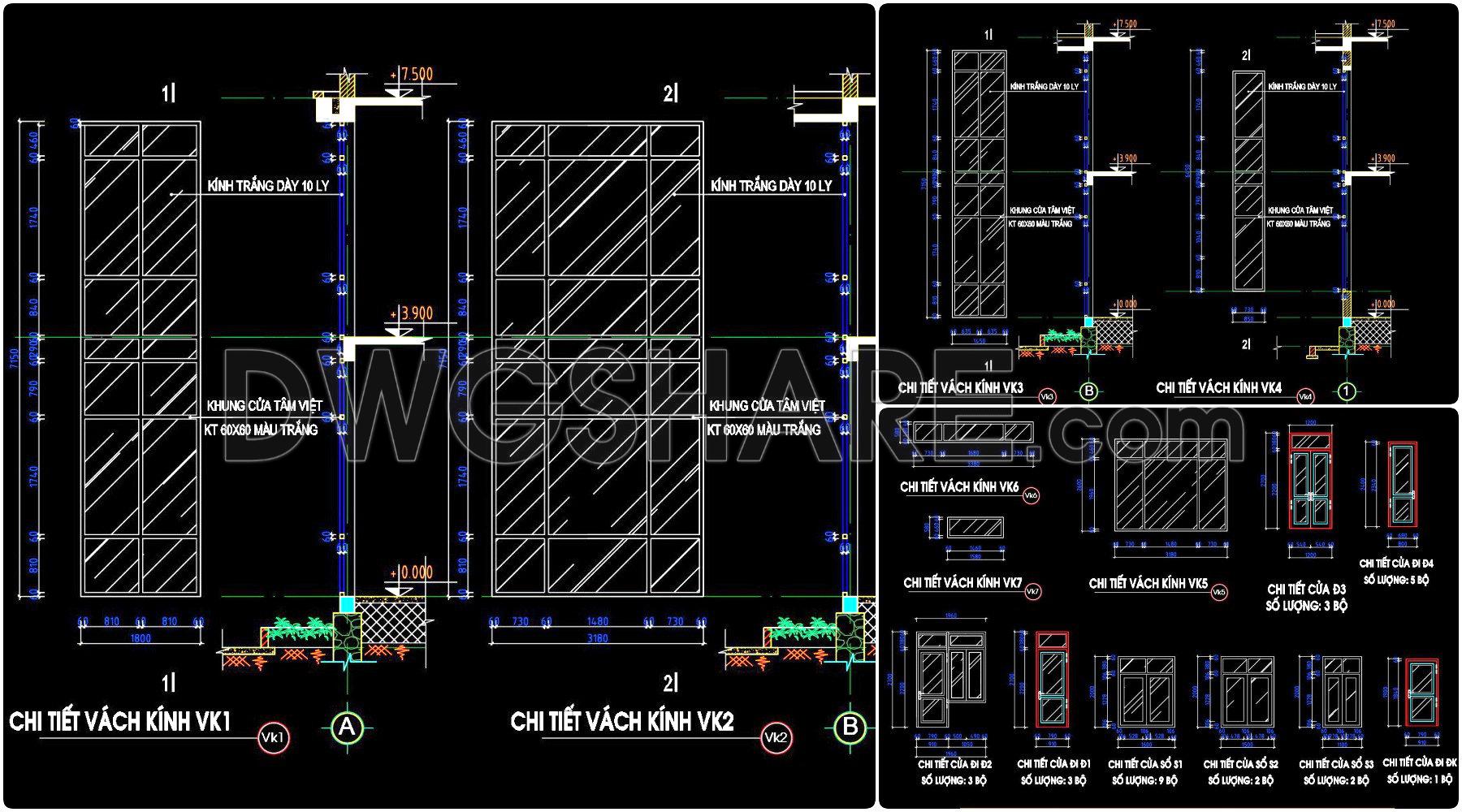 794. Free Download – CAD Drawings of Doors and Glass Partitions for ...