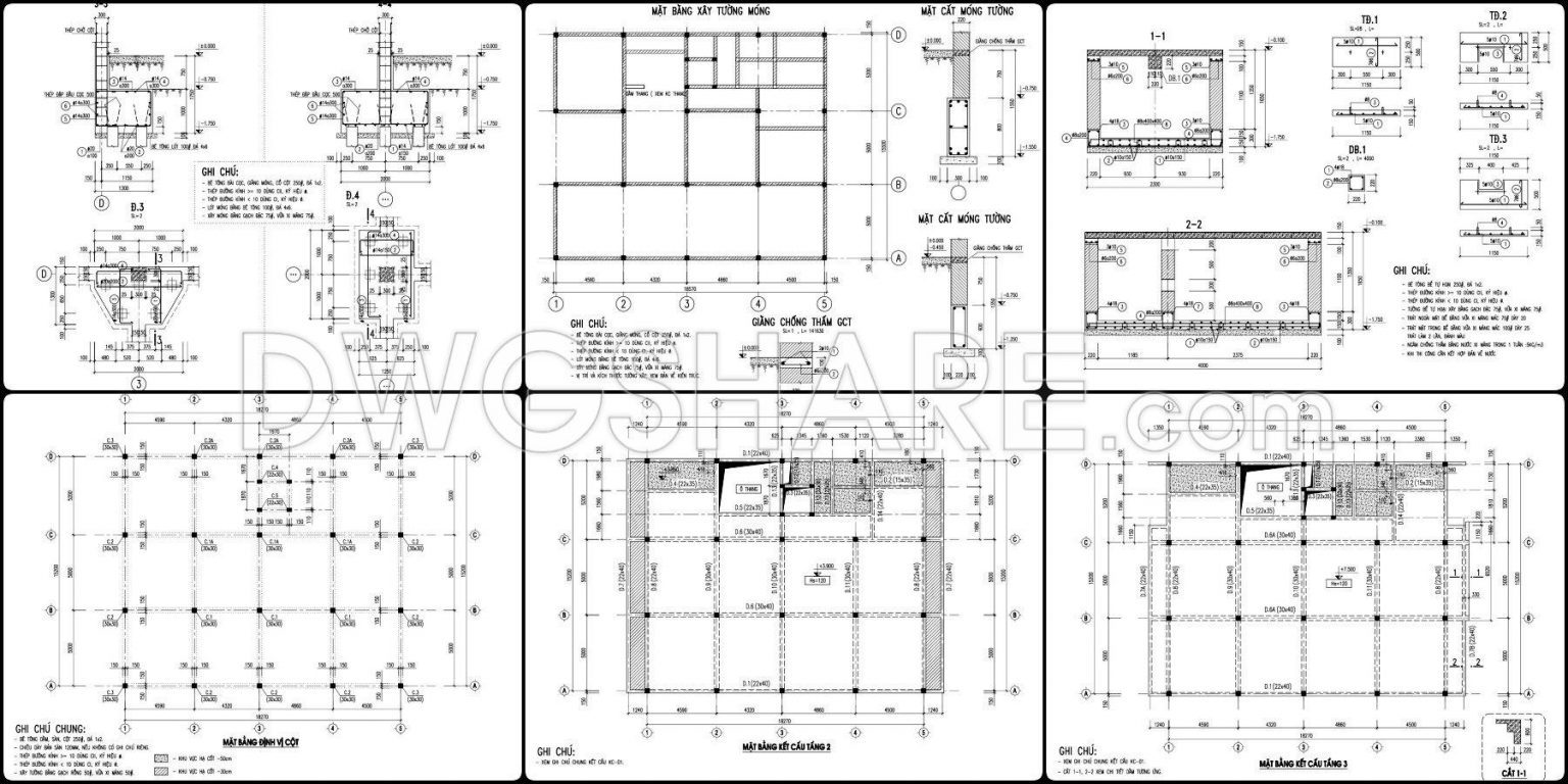 98. Architectural Floor Plans of a 3-Story Office Building – Free ...