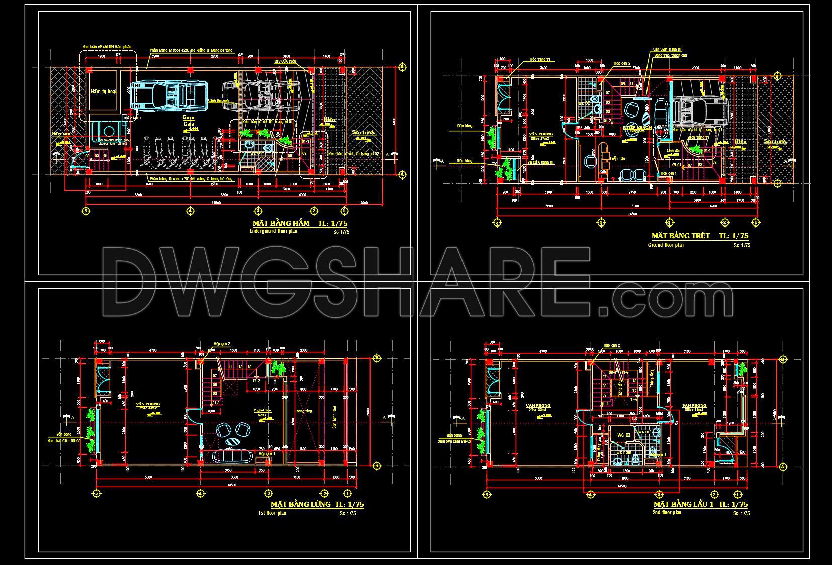 99. Free Download CAD Floor Plans of a 5‑Story Office Building ...