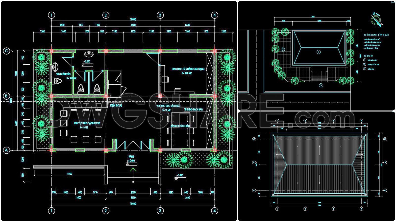 01. CAD drawings for the design of a commune central post office with a ...