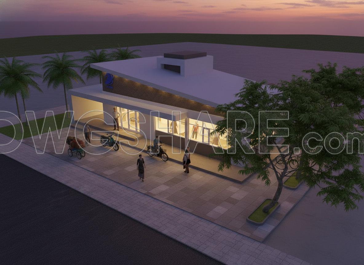 04. CAD drawings for the design of a commune central post office with a ...