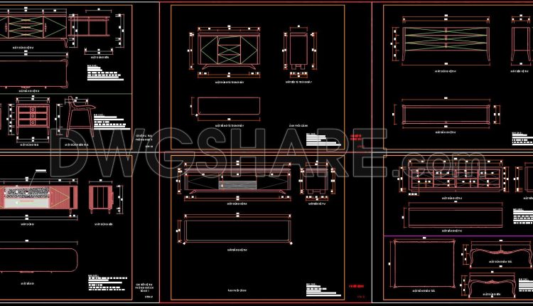 101. Cad Drawings – Modern & Classic Tv Cabinet Detail Collection (26 ...