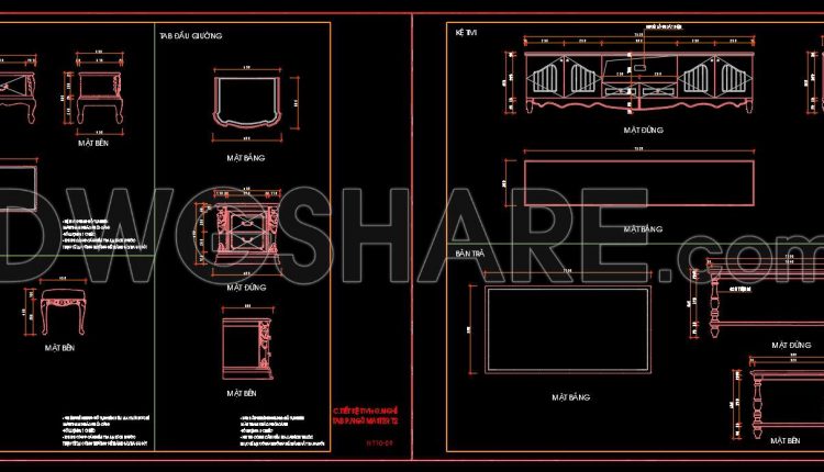 101. Cad Drawings – Modern & Classic Tv Cabinet Detail Collection (26 ...