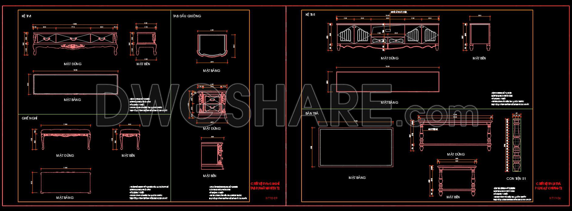 101. Cad Drawings – Modern & Classic Tv Cabinet Detail Collection (26 ...