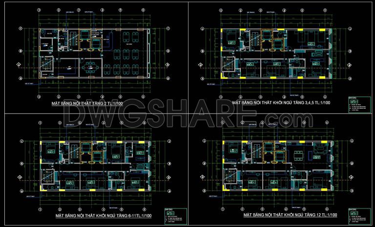 104. Free Download Mini Hotel Interior Floor Plan CAD Drawings