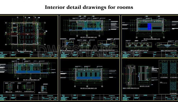 104. Interior Detail Drawings For Rooms (2) - Free Cad Blocks, download ...