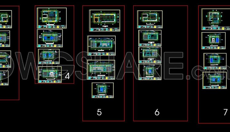 104. Interior Detail Drawings For Rooms (3) - Free Cad Blocks, download ...