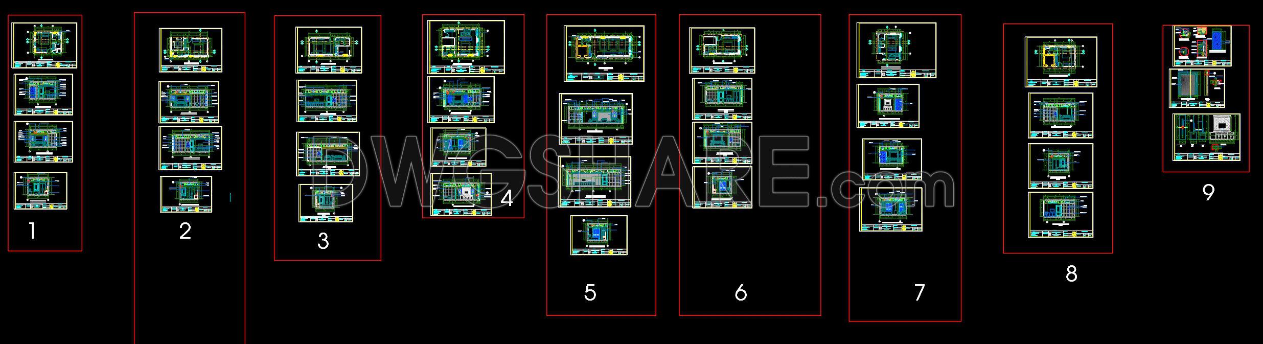 104. Interior Detail Drawings For Rooms (3) - Free Cad Blocks, download ...