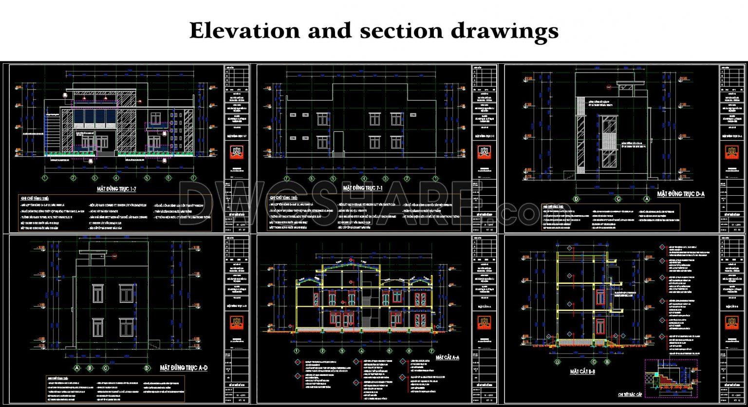 105. Free Download – Floor Plan and Elevation Drawings of a 2-Storey ...