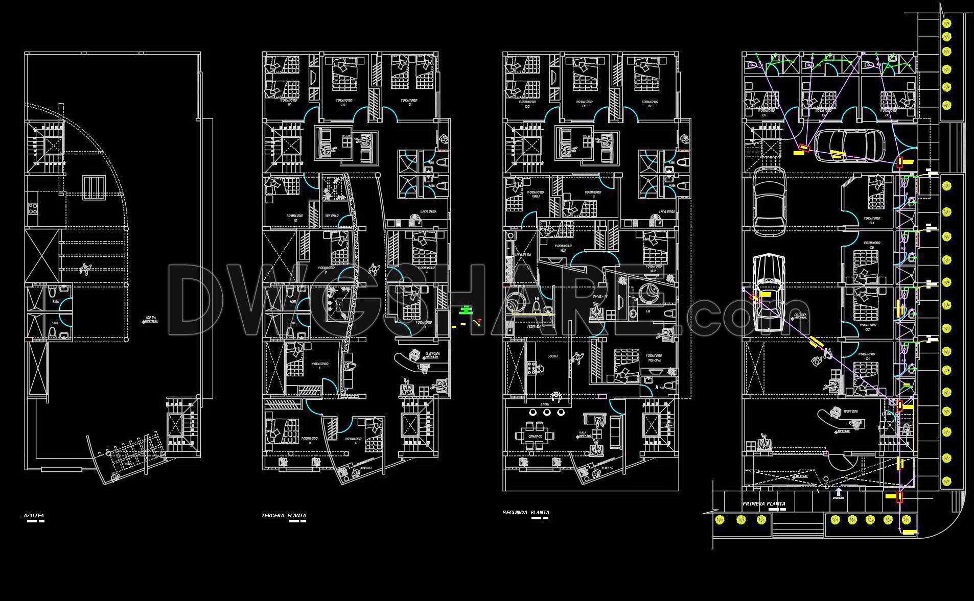 114. Download Small Hotel Architectural AutoCAD DWG Drawings