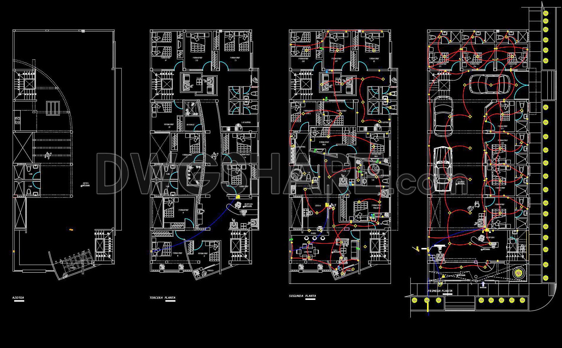 114. Download Small Hotel Architectural AutoCAD DWG Drawings
