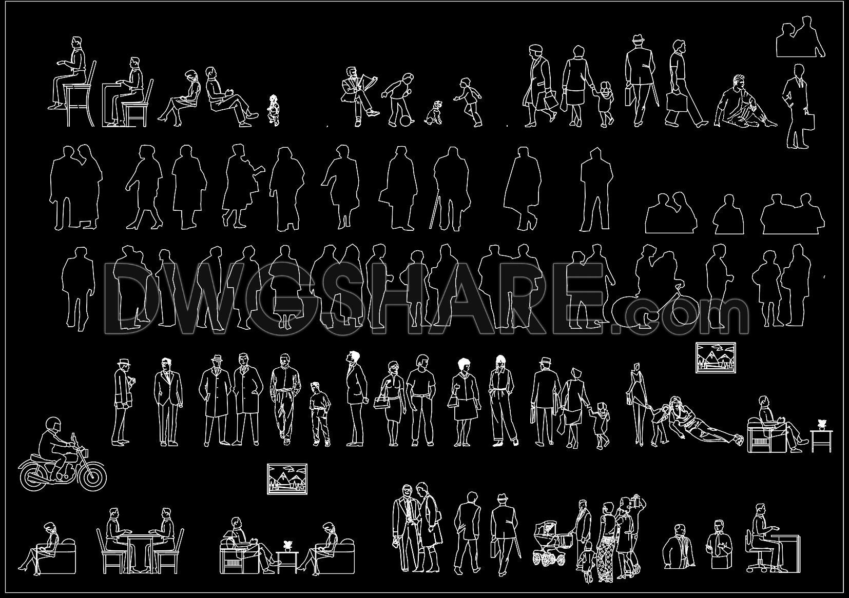 114. Free Download of People CAD Blocks