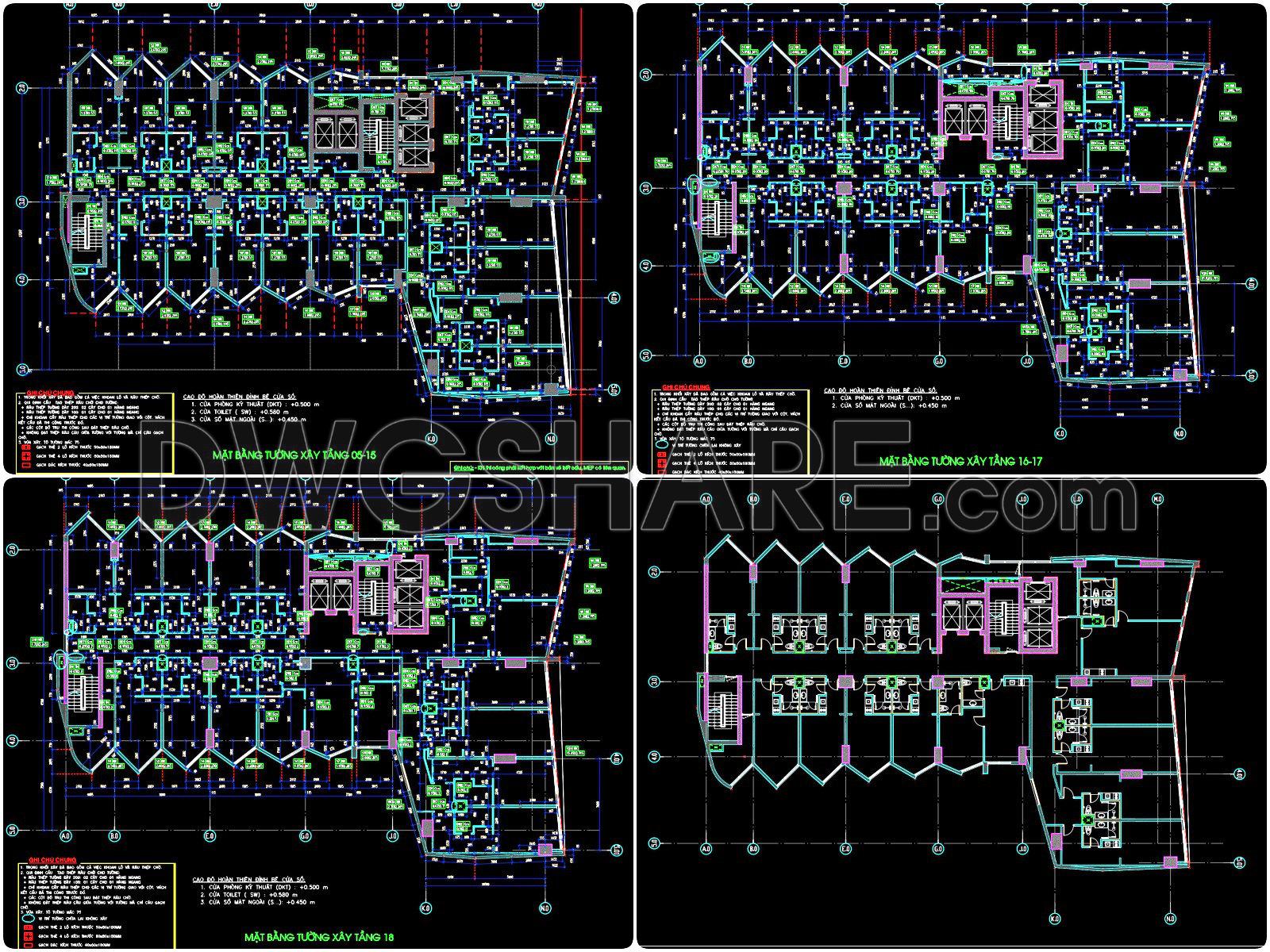 162. Free Download – Cross-Section Drawing of a 27-Storey Hotel Building