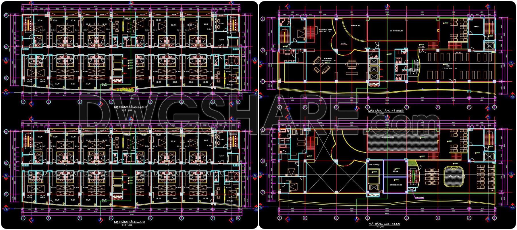 117. Download Architectural Drawings of Galina Hotel AutoCAD DWG