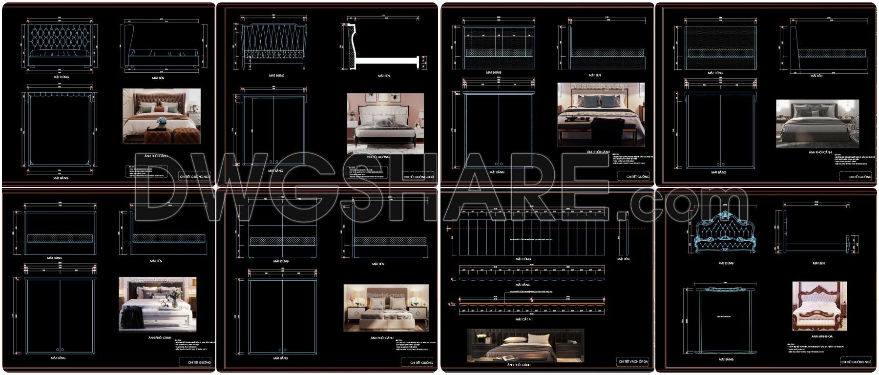 118. Download Bed Cad Shop Drawing Collection (3) - Free Cad Blocks ...