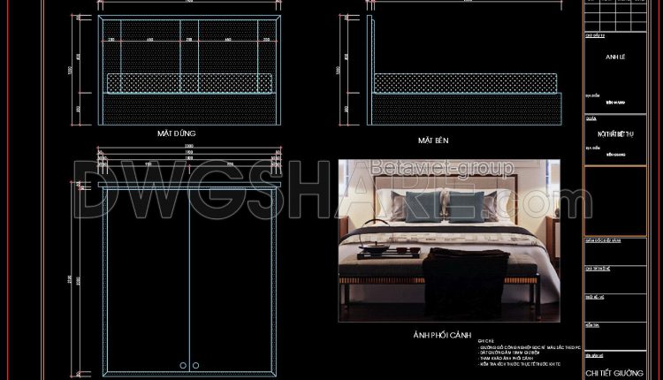 122. Free Download Bed CAD Shop Drawing (1) - Free Cad Blocks, download ...