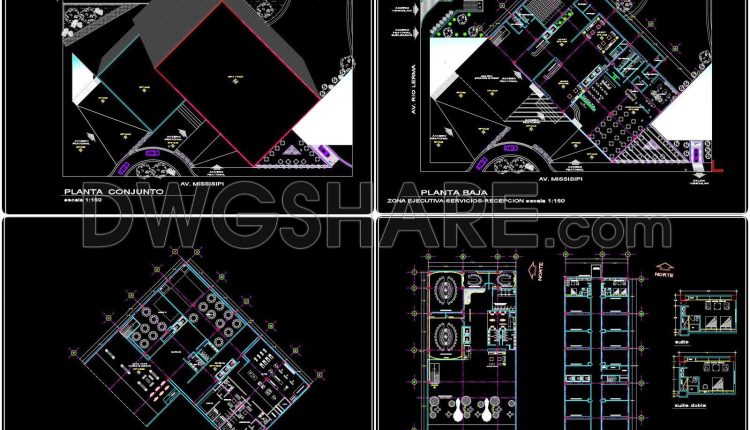 131. Free download of 4-star hotel design drawings in AutoCAD DWG (1 ...