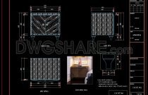 126. Free Download – Dressing Table CAD Shop Drawing for Bedroom