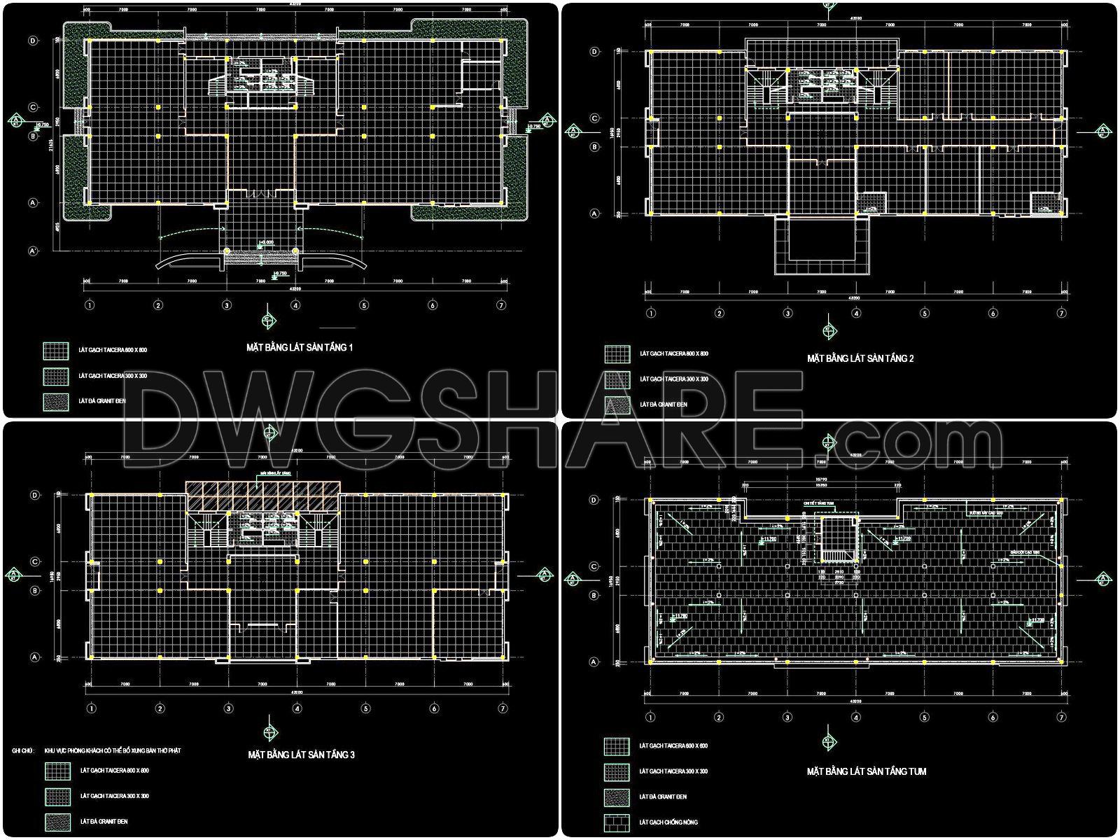 135. Free download floor finishing CAD drawings for a 3-story office ...