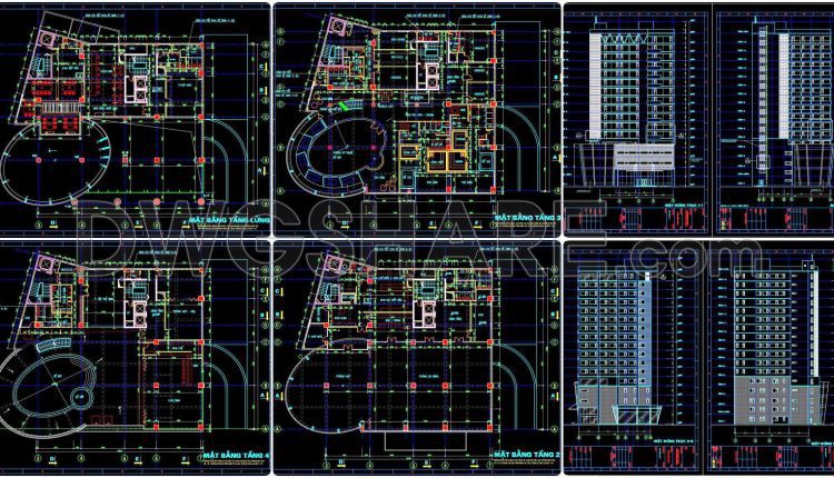 161. Download Architectural Design Drawings Of A 16-storey Hotel With A ...
